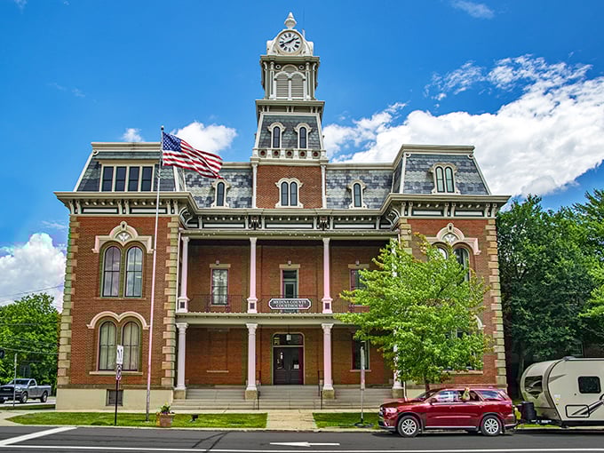 The Medina County Courthouse isn't just showing off with that clock tower—it's been keeping the town on schedule and looking majestic for generations.