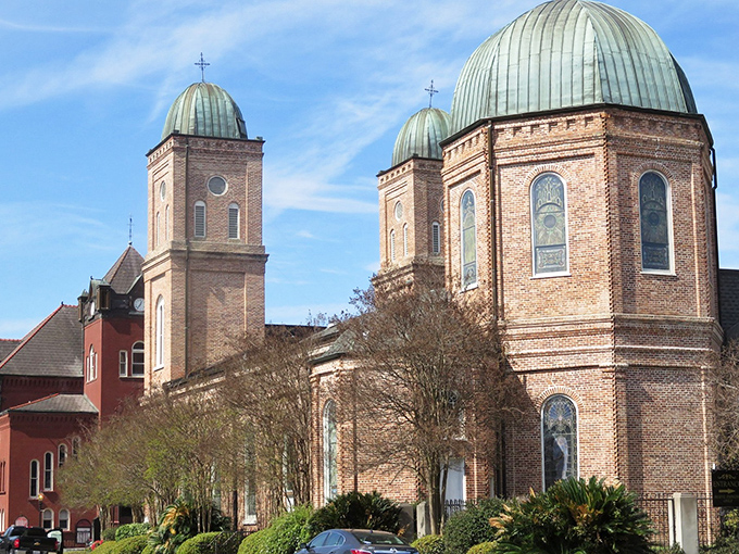 The Minor Basilica's copper domes have turned that gorgeous green that only comes with age—like fine wine or Robert Redford.