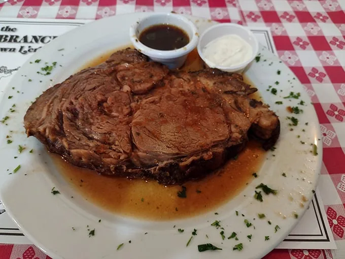 This prime rib isn't just dinner; it's a commitment. The kind of dish that makes you cancel your evening plans just to savor it longer.