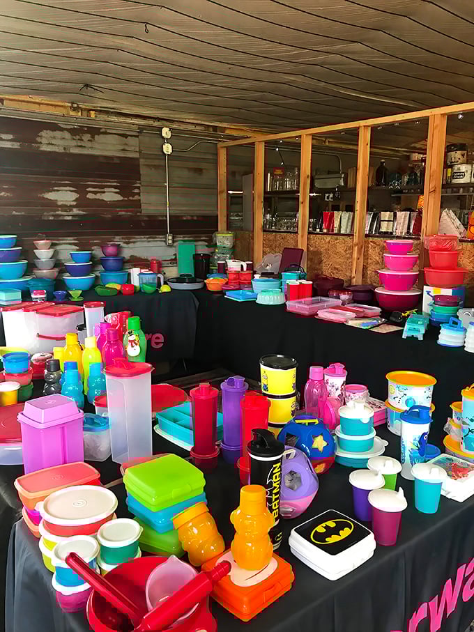 Tupperware heaven or plastic fantastic? This colorful collection of containers would make any leftover-saving enthusiast weak at the knees.