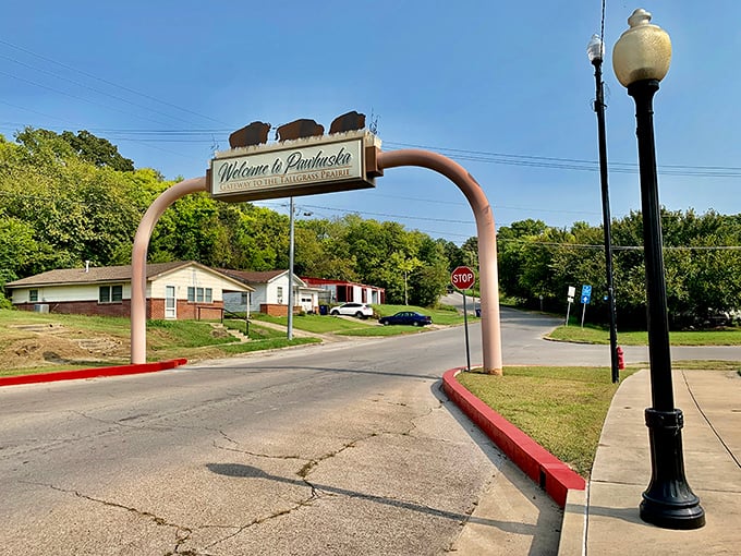 Welcome to Pawhuska! Even the town's entrance arch celebrates its connection to the bison and prairie that define this special corner of Oklahoma.