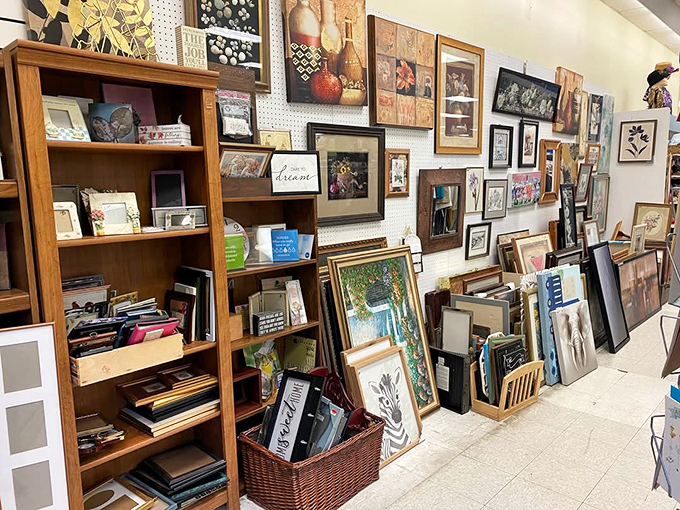 Wall art paradise! From inspirational quotes to vintage landscapes, your bare walls are practically begging you to bring something home from this eclectic collection.