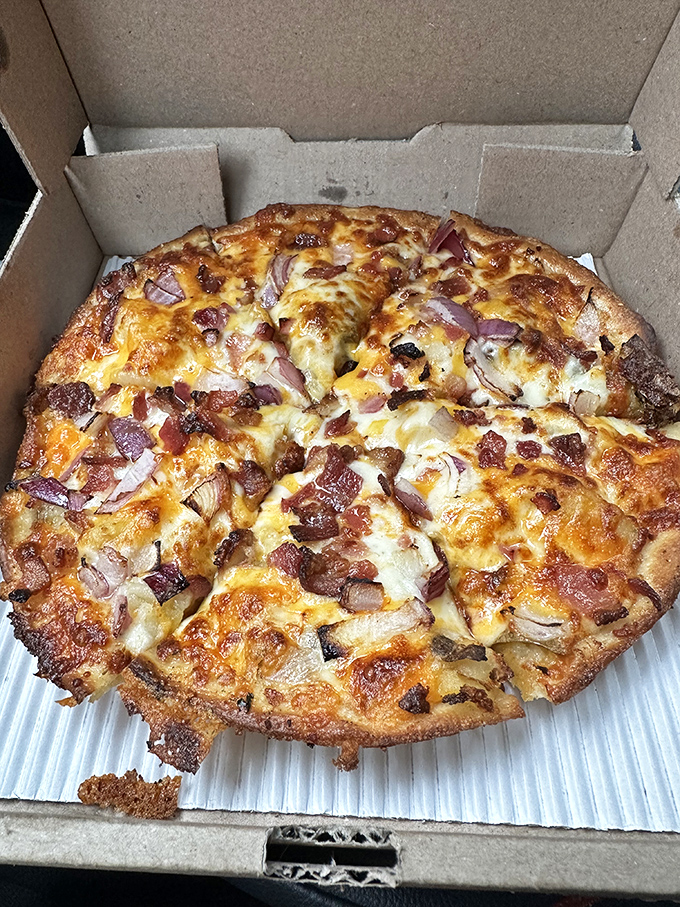 The Baked Potato Pizza—where comfort food meets comfort food in a relationship that somehow works better than most Hollywood marriages.