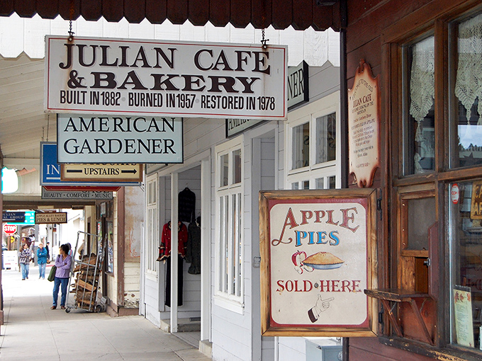 Strolling through Julian's business district feels like time travel with modern conveniences – historic facades with contemporary comforts inside.