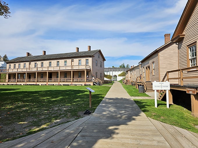 Fort Mackinac stands as a time capsule of 19th-century military life, where history isn't just preserved—it's lived daily through demonstrations and exhibits.