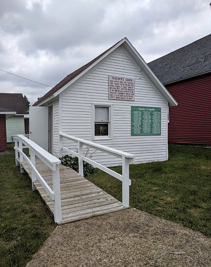 This charming Teacher's Cabin stands as a living history lesson, reminding us that education once came with considerably less paperwork and considerably more wood-chopping.