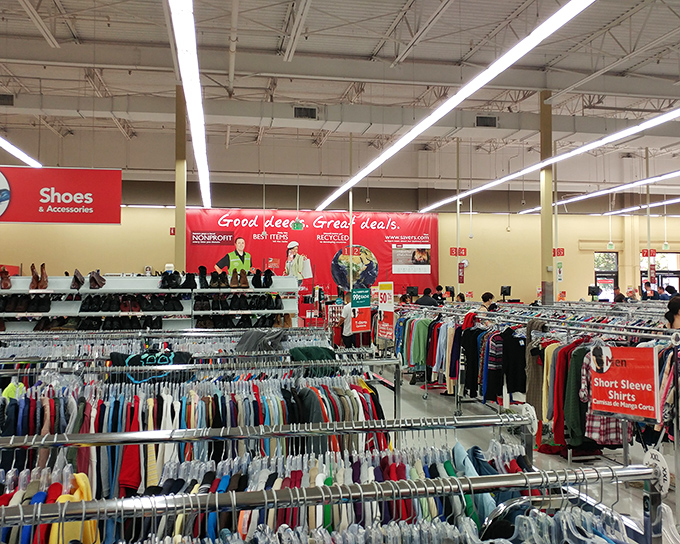 The vastness of Savers hits you immediately – a sea of merchandise organized with surprising precision and care.