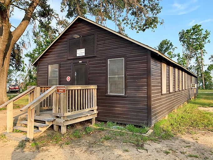 This rustic registration office has welcomed generations of nature lovers. No fancy digital check-in here—just good old-fashioned hospitality.
