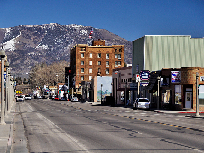 Mountain views frame Ely's main street, where the elevation is high but the cost of living stays refreshingly down to earth.