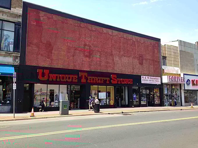 Behind that bold red facade lies a labyrinth of secondhand wonders waiting to be discovered. 