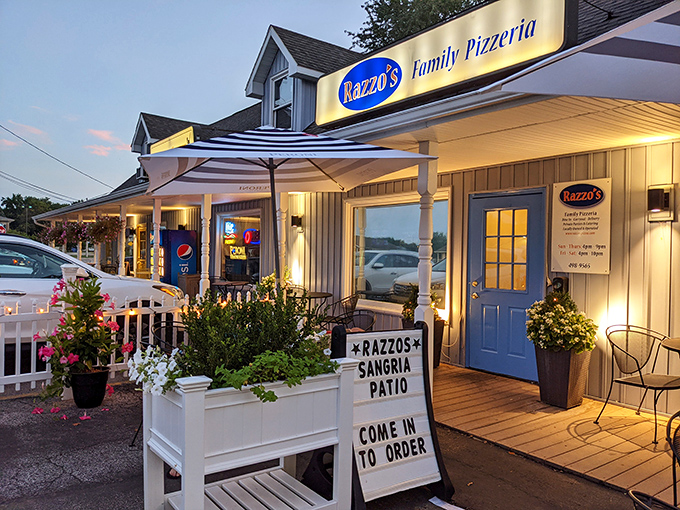 Razzo's charming cottage exterior feels like Grandma's house—if Grandma happened to make spectacular pizza and sangria.