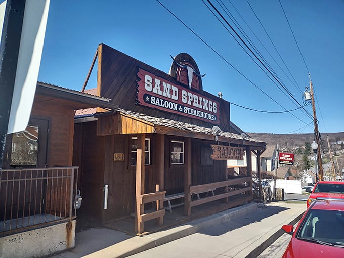 Sand Springs brings wild west vibes to Maryland with a facade that practically whispers, "John Wayne would approve."
