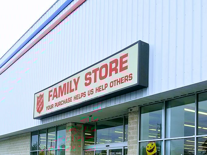The Salvation Army Family Store's straightforward signage tells you exactly what you're getting—bargains with benefits for the community.