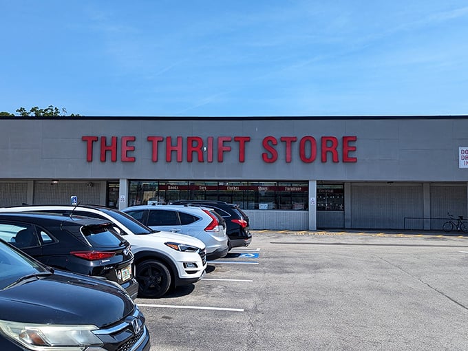 The Thrift Store keeps it simple outside, saving all the excitement for what waits within.