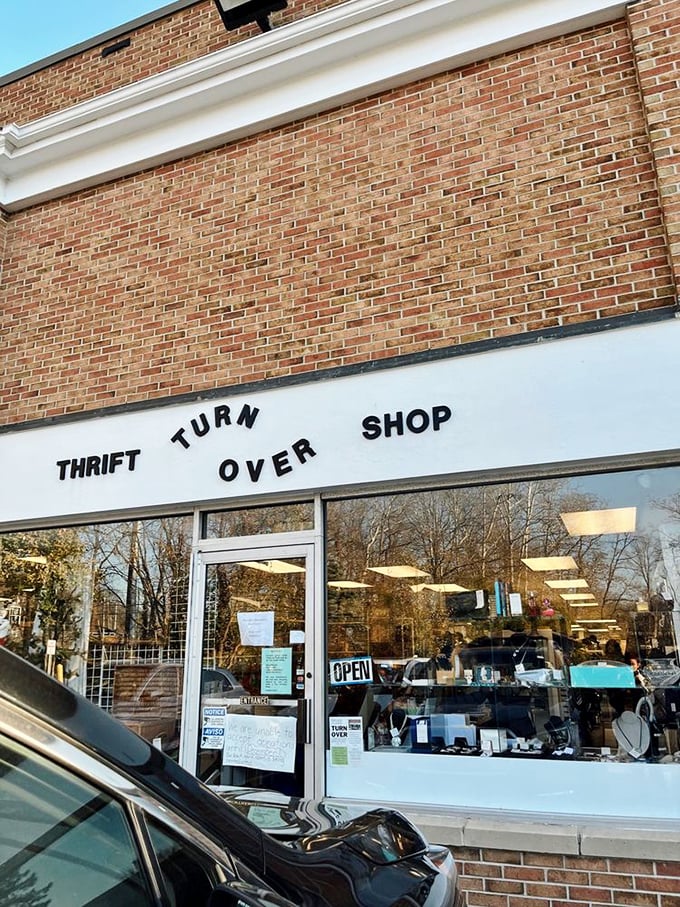 Savers' impressive exterior commands attention in the shopping plaza. Like a department store from a parallel universe where everything costs less. 