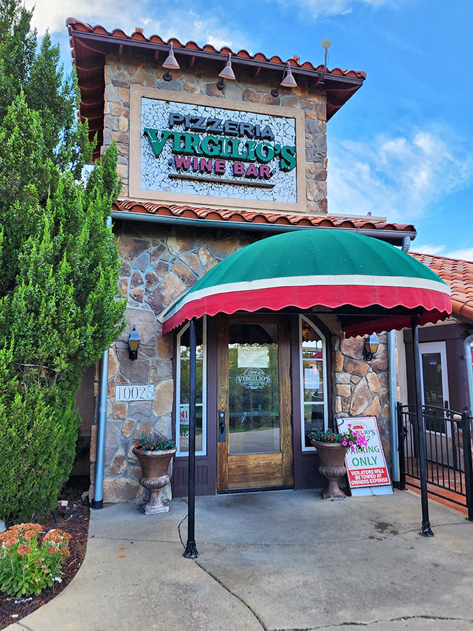 Virgilio's stone façade and Italian awning—a little slice of Tuscany hiding in suburban Littleton.