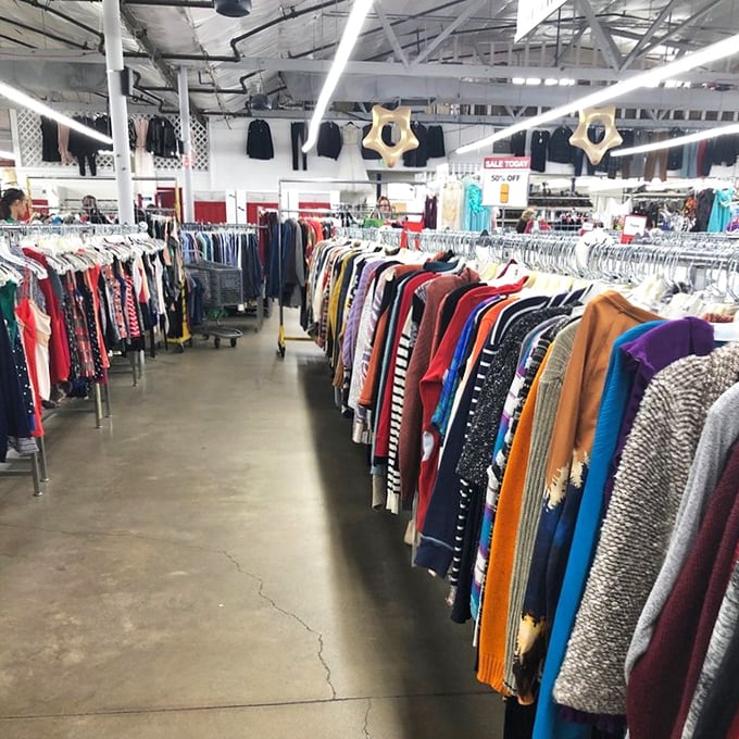Racks upon racks of carefully sorted clothing await at Arc – the thrill of the hunt with none of the chaos.
