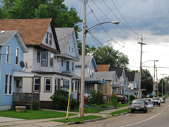 This beautiful downtown in Dunkirk isn't just architectural eye candy—it's the spiritual center of a budget-friendly community.