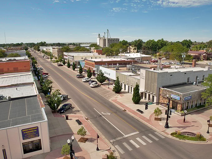 Blue skies and budget-friendly living—Fort Morgan's downtown has everything you need without unnecessary frills.
