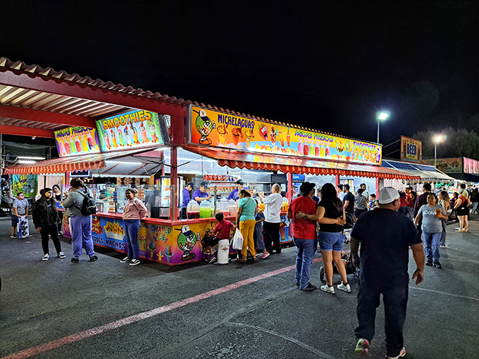 Tacos and treats and treasures, oh my! The night market's food section is a festival for your taste buds.