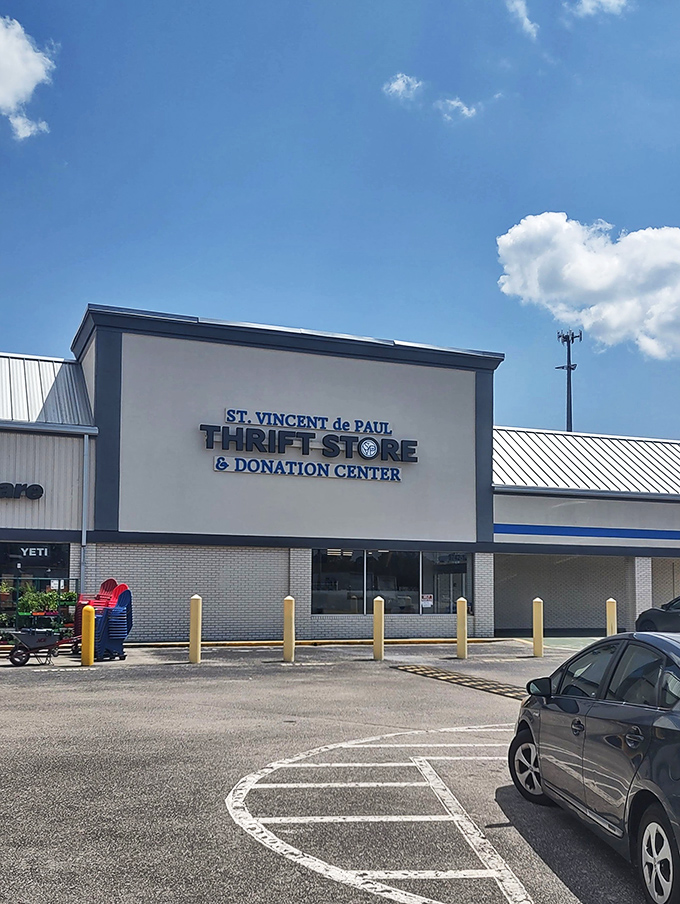 The sign says "Donation Center" but it should add "and Treasure Trove of Amazing Finds" too!