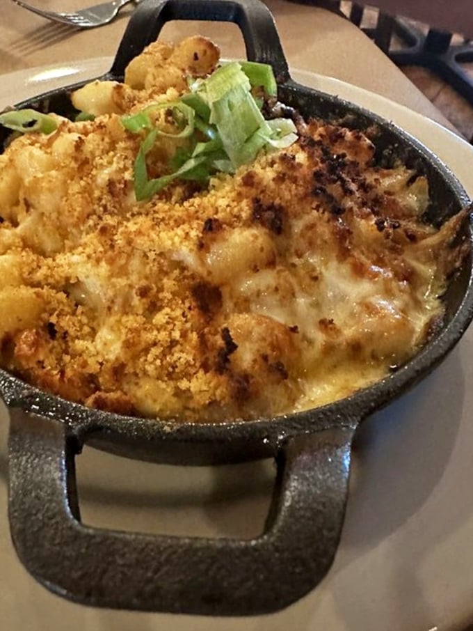 The holy grail of comfort food! This cast-iron skillet of mac and cheese with its golden-brown crust is what dreams—and stretchy pants—were made for.