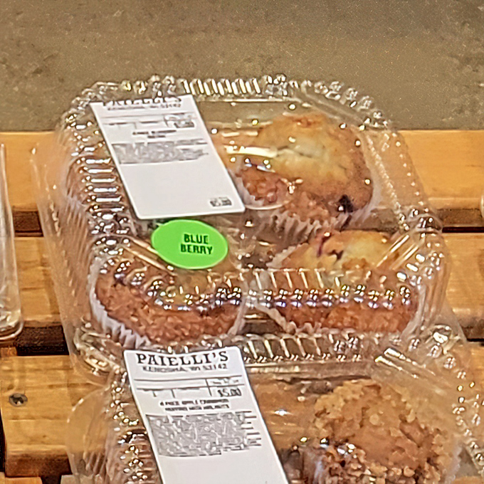 These blueberry muffins aren't just baked—they're engineered for maximum happiness. The green label says "blueberry" but should read "bliss."