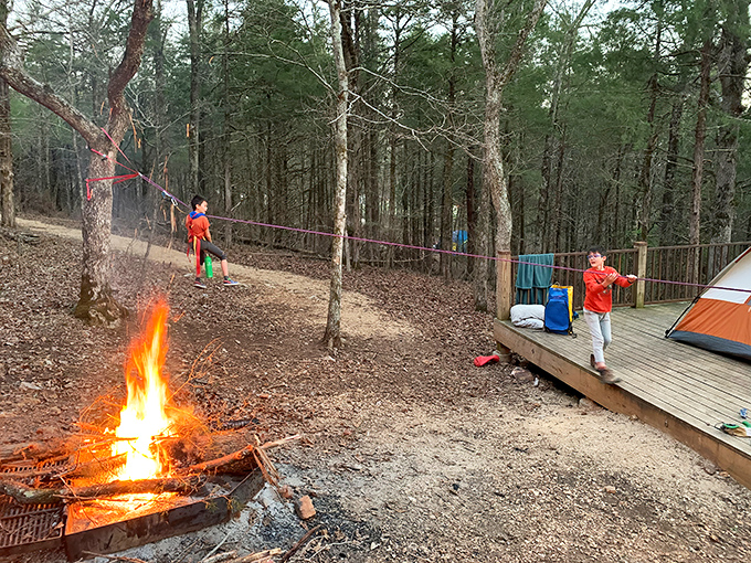 Campfire stories taste better with s'mores. This platform campsite offers the perfect blend of wilderness and comfort—like glamping before glamping was cool.