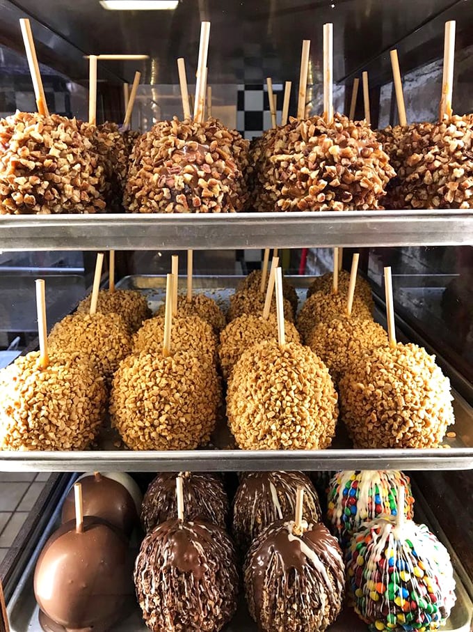 Caramel apples elevated to art form. Each one a masterpiece of texture and flavor—fruit technically makes it healthy, right?