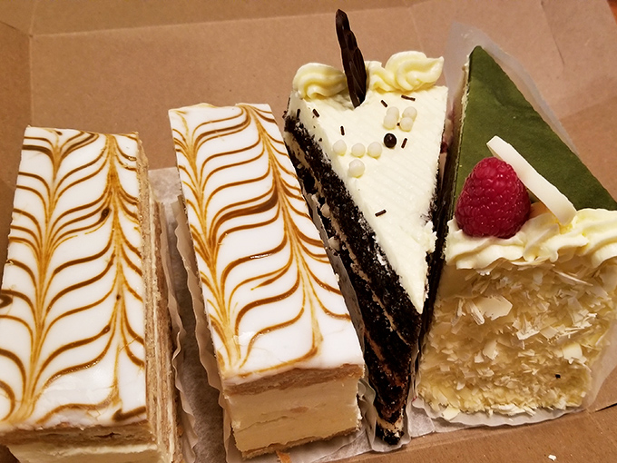 The Napoleon, the chocolate torte, the cheesecake—it's like the United Nations of desserts, where every country is delicious and peace is guaranteed.