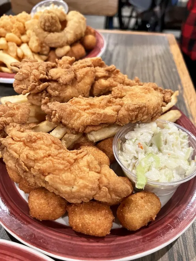 This isn't just fried seafood—it's edible sunshine. The kind of platter that makes you want to high-five the chef.