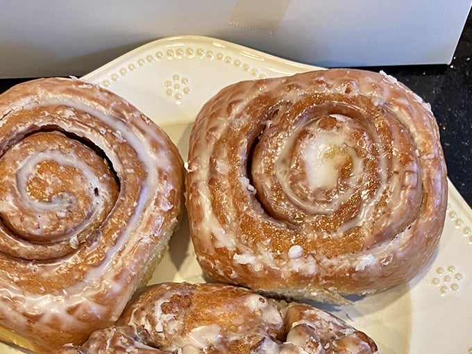 Cinnamon rolls that could make a pastry chef weep with joy. The perfect spiral of dough, cinnamon, and glaze—mathematical perfection you can eat.