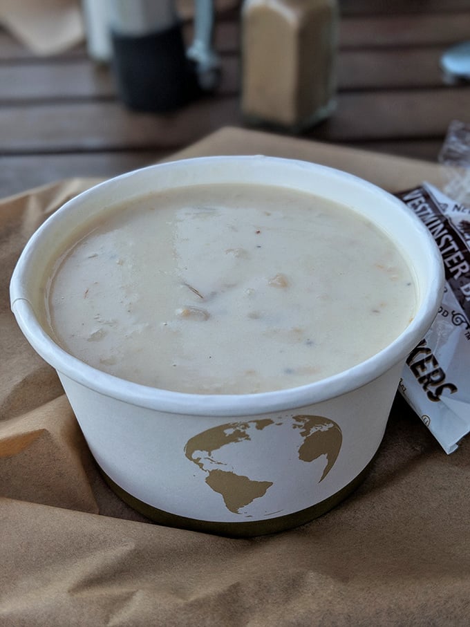 A proper New England clam chowder should be rich enough to warm your soul. This creamy bowl looks like it could make a foggy San Diego morning feel like a Maine summer.