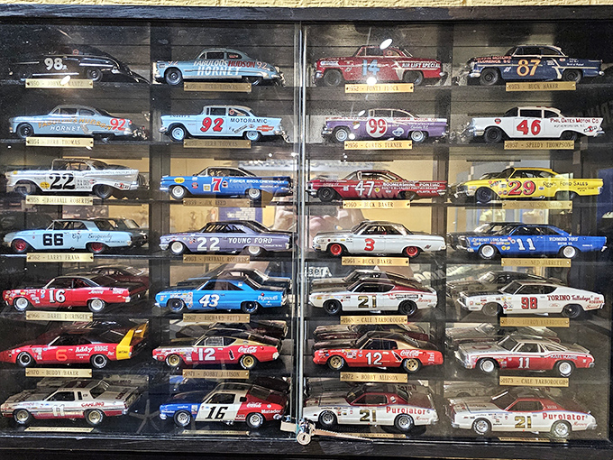 Racing history in miniature – each tiny car a perfect time capsule of NASCAR's colorful evolution.