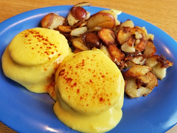 These golden-topped eggs Benedict with perfectly crisp potatoes might be the best argument ever made for getting out of bed before noon.