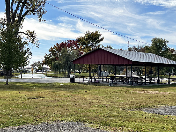 Fairview Park's picnic pavilion offers a perfect respite for weary travelers – the modern equivalent of a Norman Rockwell painting come to life.