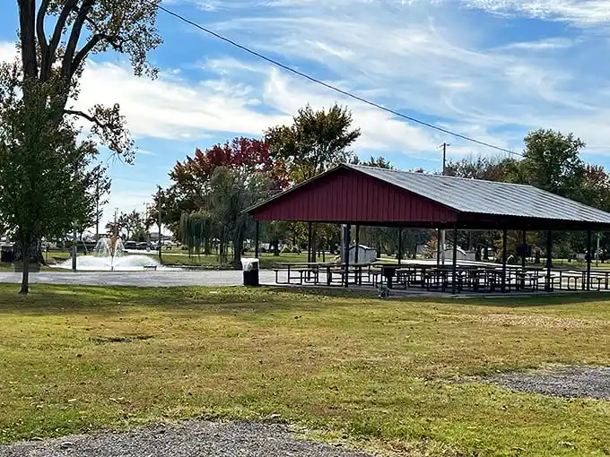 Fairview Park's picnic pavilion offers a perfect respite for weary travelers – the modern equivalent of a Norman Rockwell painting come to life.
