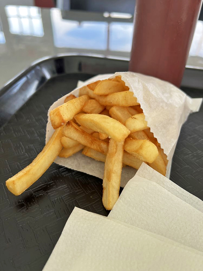 French fries that actually taste like potatoes – what a concept! Golden, crispy, and unapologetically straightforward.