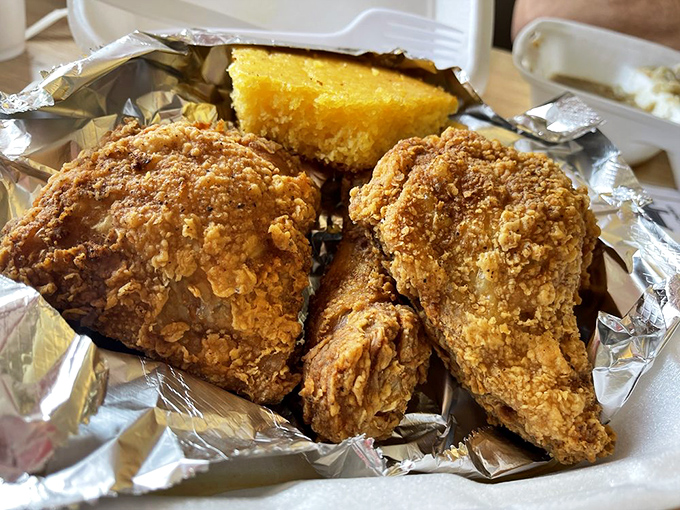 This isn't just fried chicken - it's crispy, golden proof that some things never go out of style.