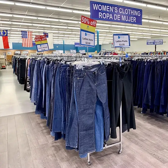 Denim paradise where your next favorite pair of jeans awaits, organized with a precision that would make Marie Kondo proud.