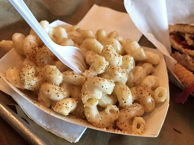 This isn't your childhood mac and cheese – unless your childhood involved a culinary genius who understood the perfect pasta-to-cheese ratio.