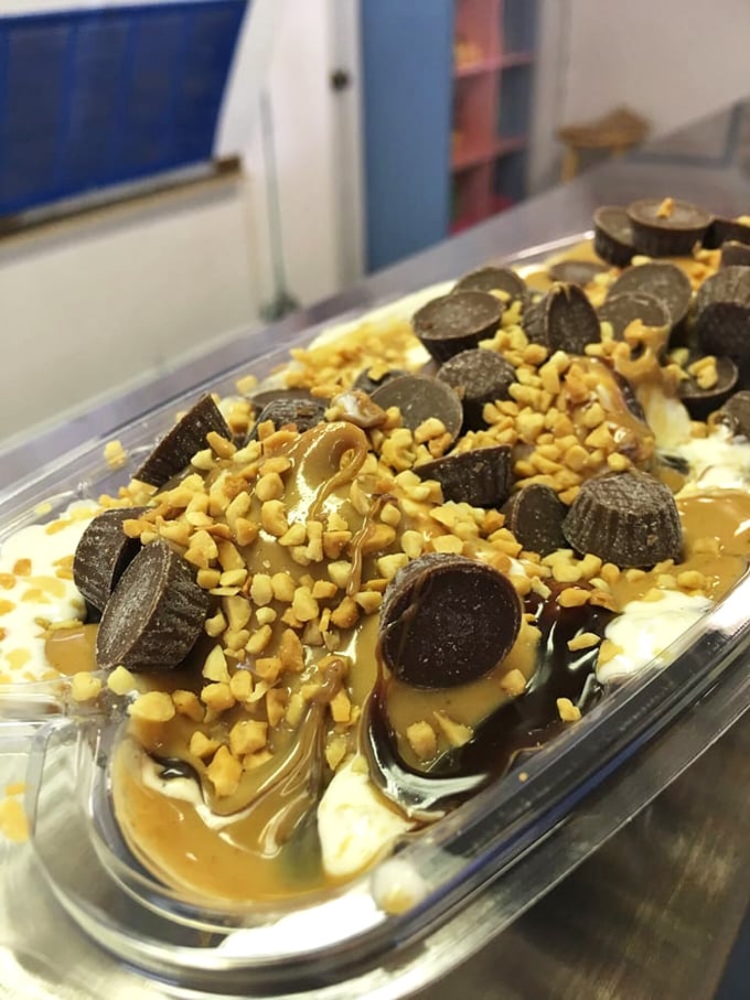 Peanut butter and chocolate unite in this sundae like old friends at a high school reunion—familiar, comforting, and guaranteed to make you forget about your diet resolutions.