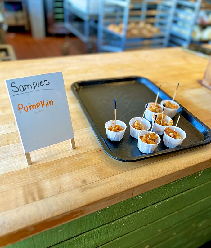 Pumpkin samples waiting for their moment of glory – tiny cups of autumn that fit in your hand but fill your soul.