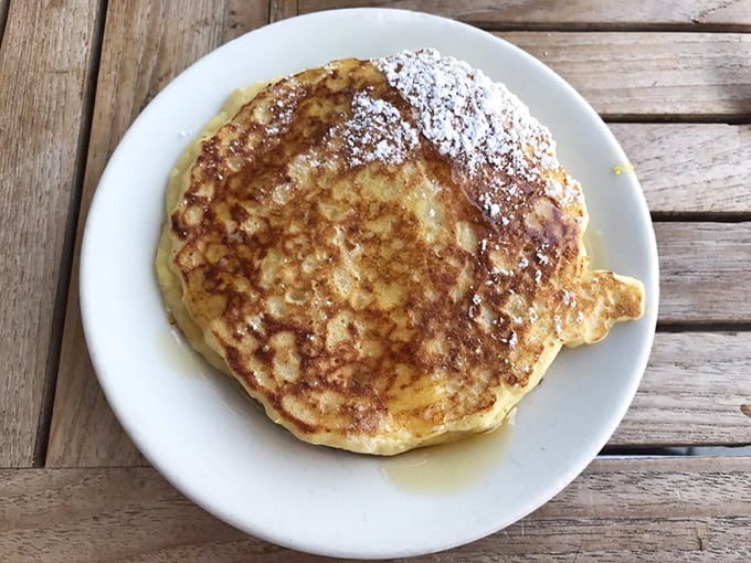 The ricotta pancake that launched a thousand Instagram posts—perfectly golden with a dusting of powdered sugar like fresh San Francisco fog.
