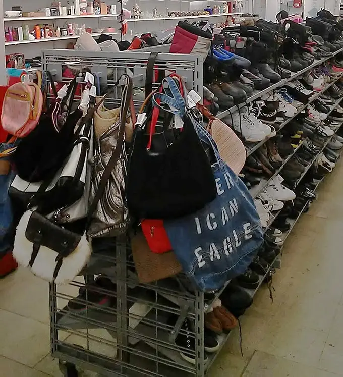 The handbag and footwear section—where fashion dreams get a second act. That designer purse might have stories to tell, but it's keeping them zipped.