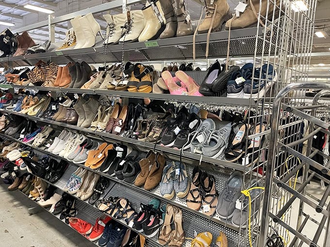 Shoe heaven stretches endlessly, featuring footwear from every decade since bell-bottoms were considered fashionable.
