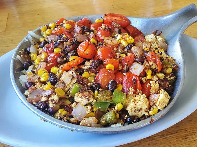This colorful skillet bursting with veggies, beans, and tofu proves that Fort Jesse isn't just playing the breakfast classics—they're composing new standards.