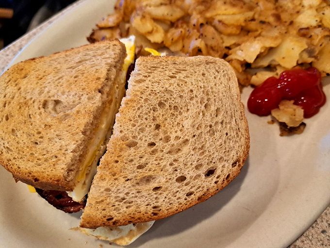 The humble club sandwich, elevated to art form. That perfect toast crunch giving way to savory fillings—proof that classics become classics for good reason.