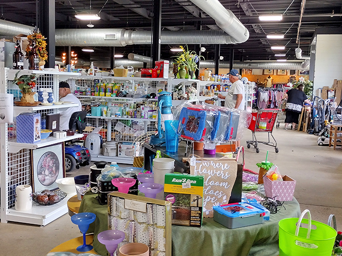 The industrial-chic interior houses treasures organized with a precision that would make Marie Kondo weep with joy.