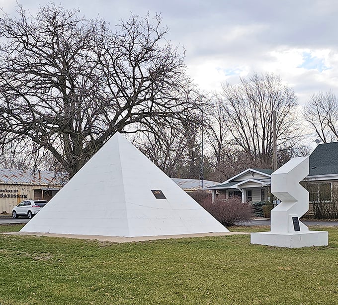 The World's Largest Time Capsule stands like a minimalist art installation, proving that even in small-town Nebraska, big dreams take concrete form.